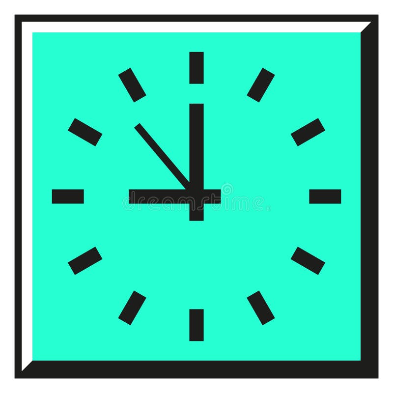 Retro Computer Clock Icon. Web Ui Element Stock Vector - Illustration ...