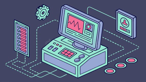 Retro Computer Console, Vintage Tech and Gaming Interface Vector Design ...
