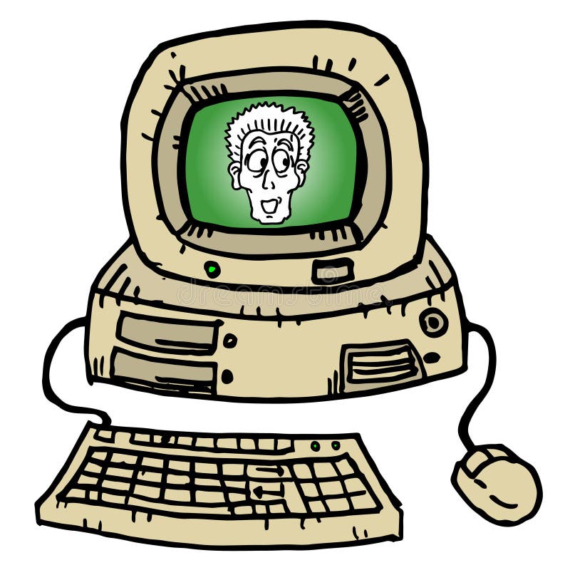 Retro computer design stock vector. Illustration of pictogram - 23532072