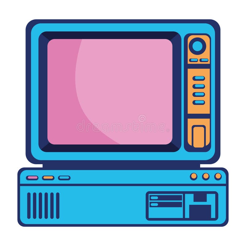 Retro Computer Desktop Device Stock Vector - Illustration of desktop, business: 284006658