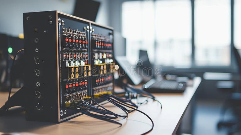 Retro Computer Equipment on a Desk in an Office Setting. Concept of ...