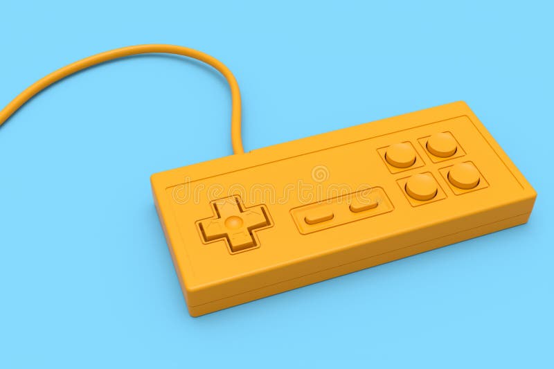 Retro Computer Gaming Controller Joystick on a White Background Stock ...