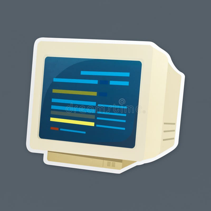 Isolated Retro Computer Icon Illustration Stock Illustration ...