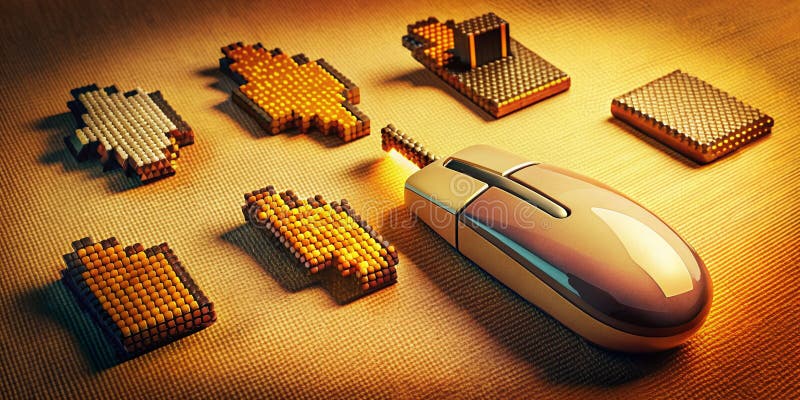 Vintage Pixelated Mouse Cursors Stock Illustrations – 6 Vintage ...