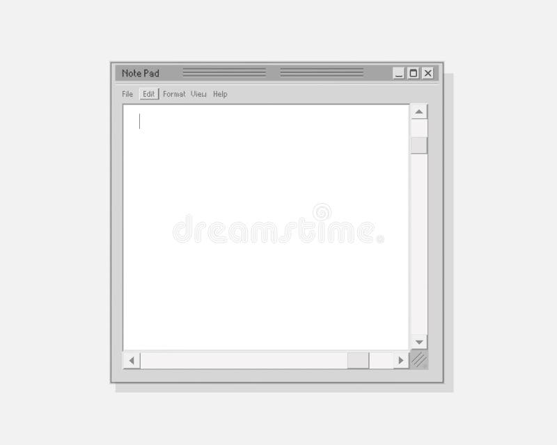 Retro Computer Notepad. Web Notebook for Notes Text Blank Screen with ...