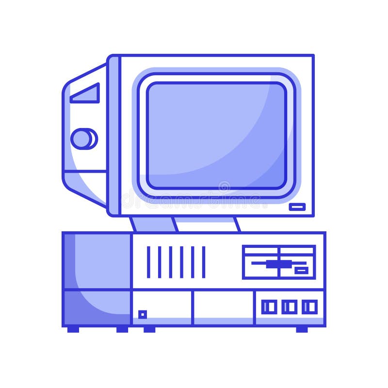 Retro Computer from 90s stock vector. Illustration of computing - 125799373