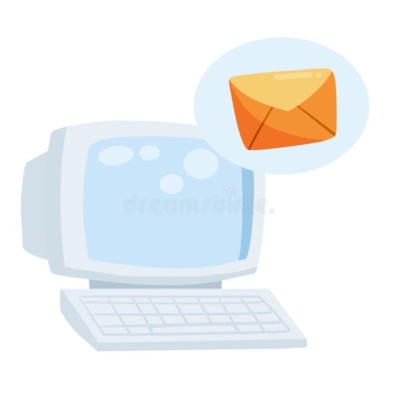 Retro Computer. Sending and Receiving an Email Stock Vector ...