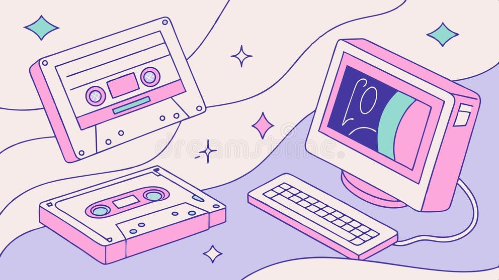 Retro Computer Tech Floppy Disks Technology History Vector Design Generative AI Stock Vector ...