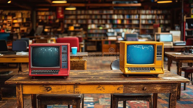 Retro Computers Table Library Background Stock Photos - Free & Royalty ...