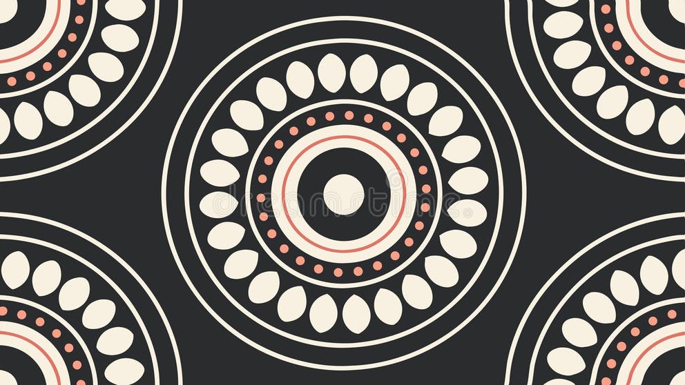 Retro Concentric Circle Pattern Vector Black, Vector Design Generative ...