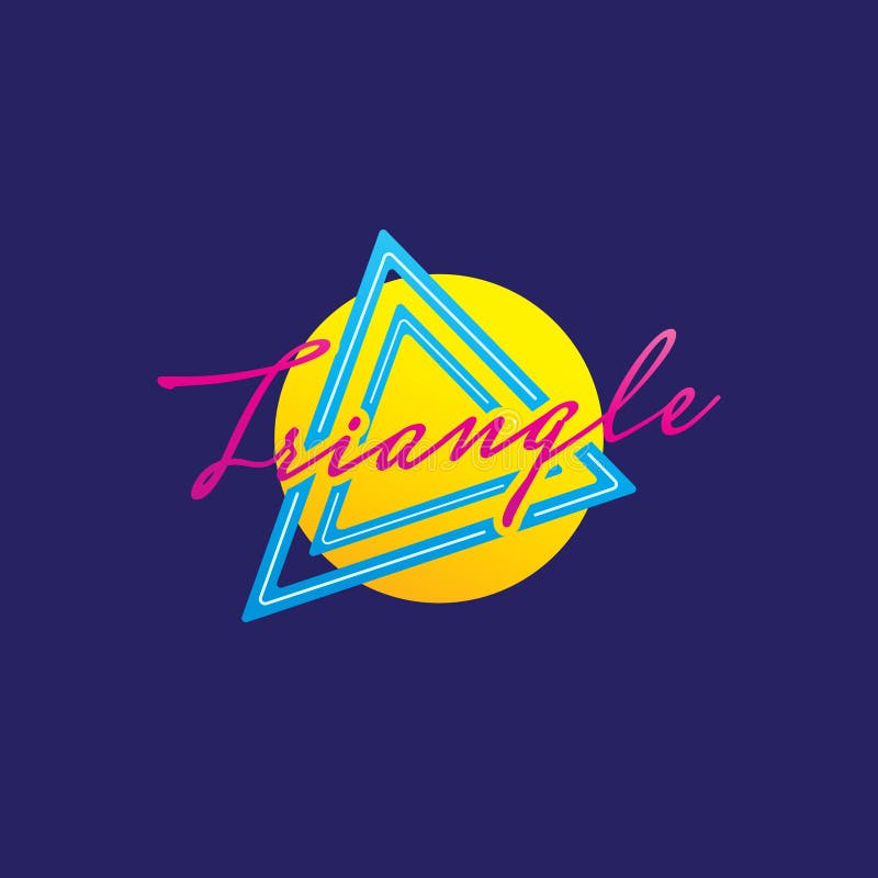 Triangle Logo Design Template with Retro Concept Stock Vector ...