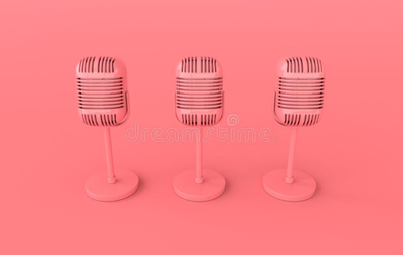 Retro Concert Microphone Realistic 3d Render. Stock Illustration ...