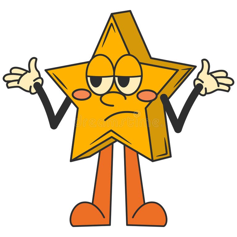 Retro Pensive Character Illustration with Outline Stock Vector ...