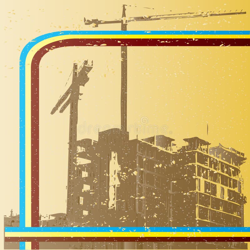 Retro Construction Background Stock Vector - Illustration of identity ...
