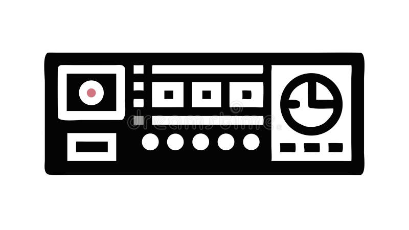 Retro Control Panel. Industrial Interface. Vintage Tech Display, Vector ...