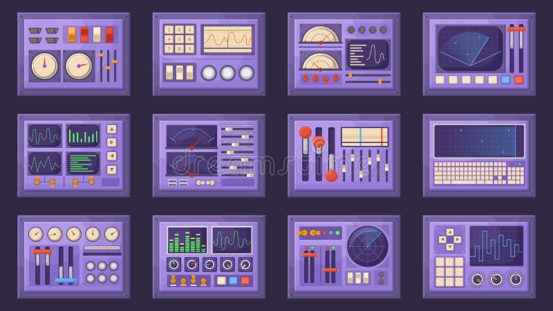 Retro control panel stock vector. Illustration of equipment - 32722858