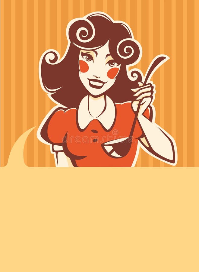 Retro cooking stock vector. Illustration of people, fifties - 55178613