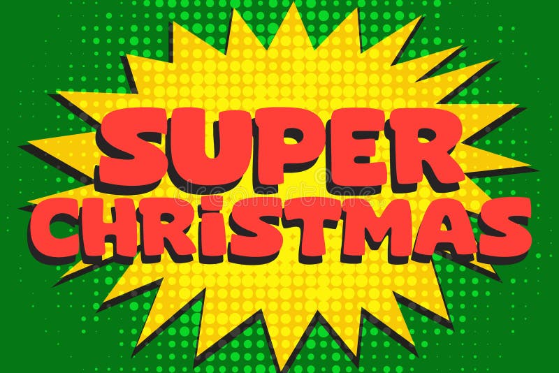 Retro Cosmic Art Banner Super Christmas. Vector Illustration Stock ...
