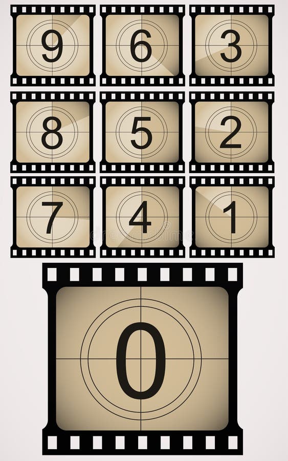 Retro Countdown Illustration. Stock Vector - Illustration of ancient ...