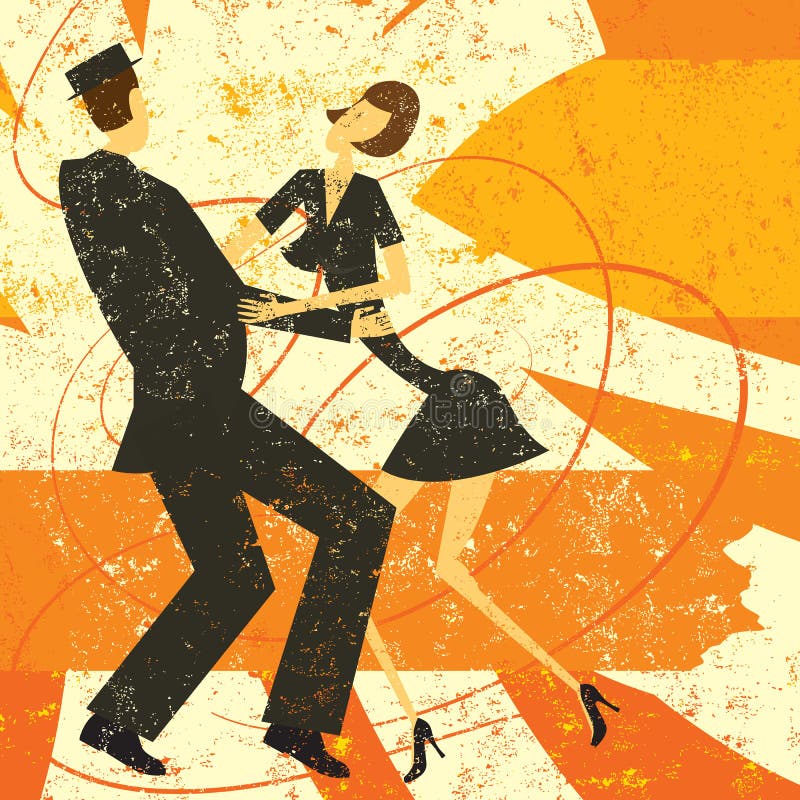 Retro couple dancing stock vector. Illustration of love - 50269097