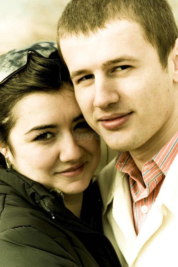 Retro couple portrait stock image. Image of engagement - 1932993
