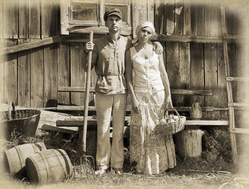 Retro couple stock image. Image of outdoor, peasant, couple - 42359541