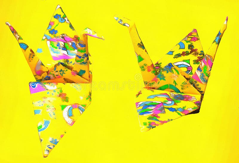 Retro Crane Origami Illustration Stock Image - Image of crane, fine ...