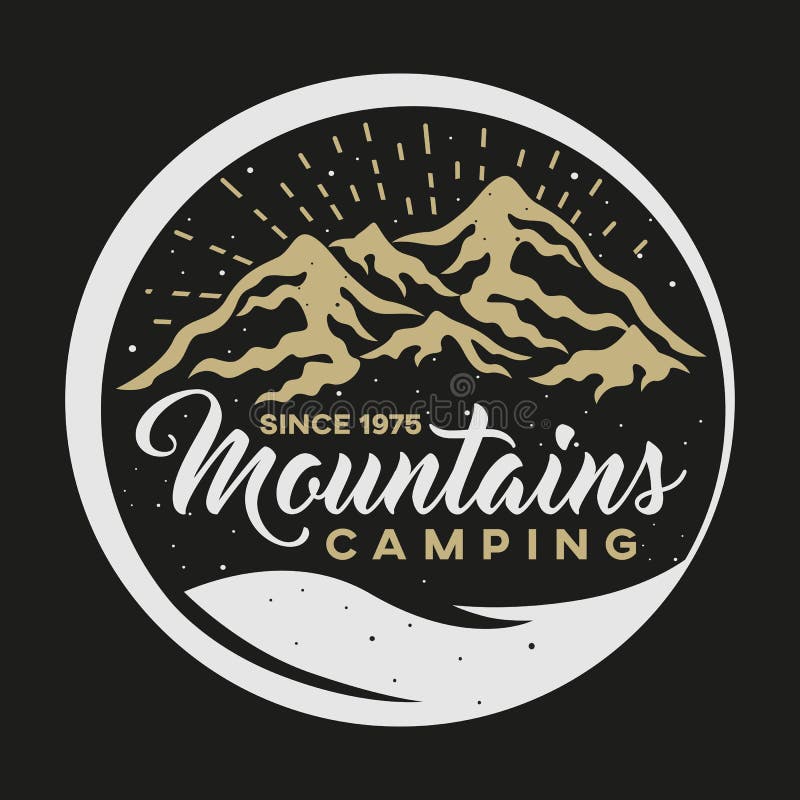 Retro Creative Mountain Logo Label. Stock Vector - Illustration of ...