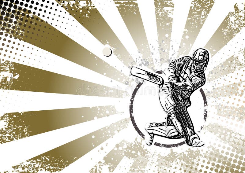 Retro Cricket Poster Background Stock Vector - Illustration of shot ...