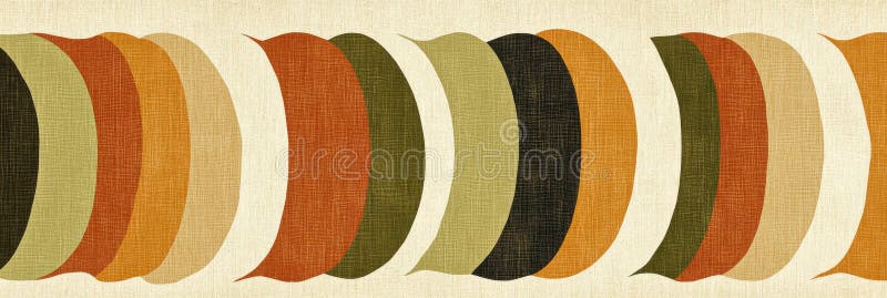 Retro Curved Stripe Pattern in Autumn Color Palette with Vintage ...