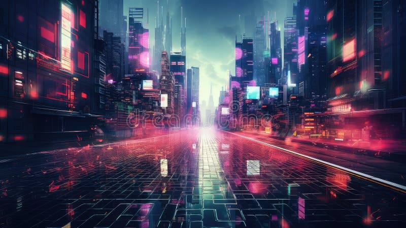 Retro Cyberpunk Wallpaper Neon Background Artwork Future Website Design ...