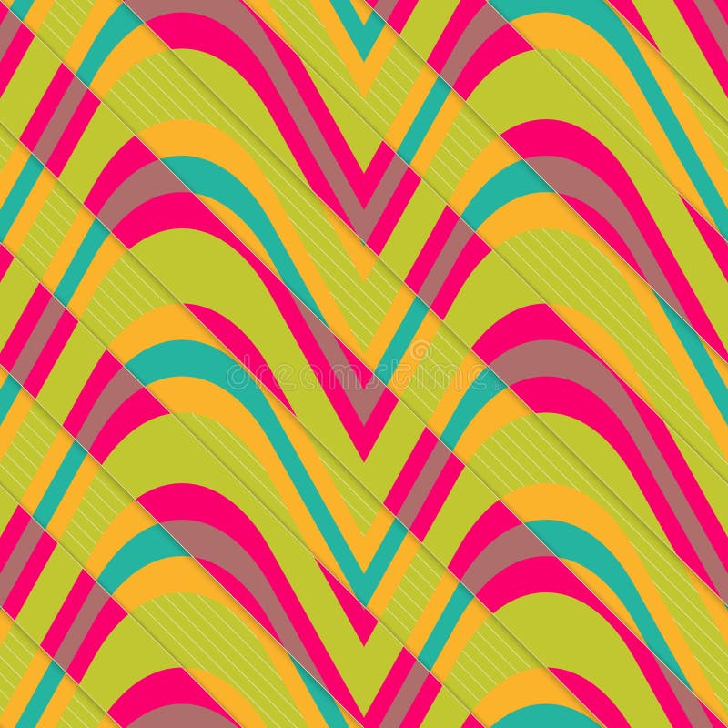 Retro 3D Bulging Waves Diagonally Cut Stock Vector - Illustration of ...