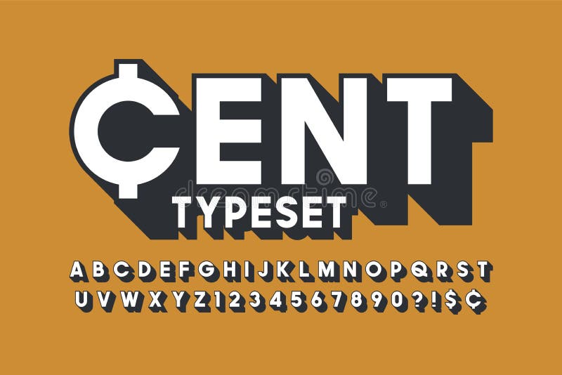 Retro 3d Display Font Design, Alphabet, Letters Stock Vector ...