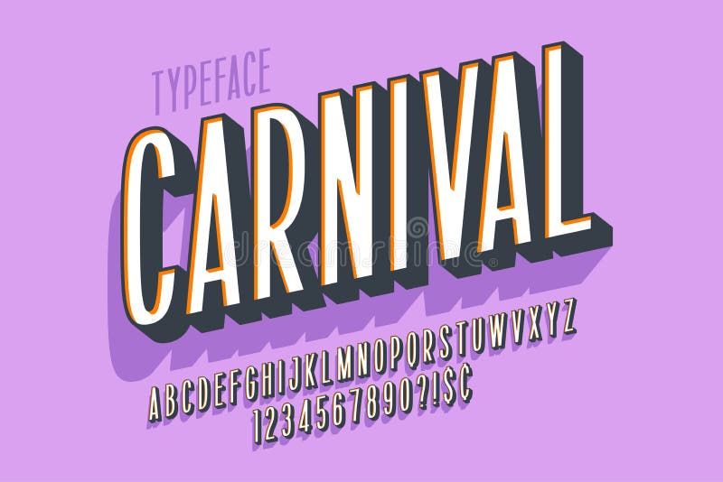 Retro 3d Display Font Design, Alphabet, Letters Stock Vector ...