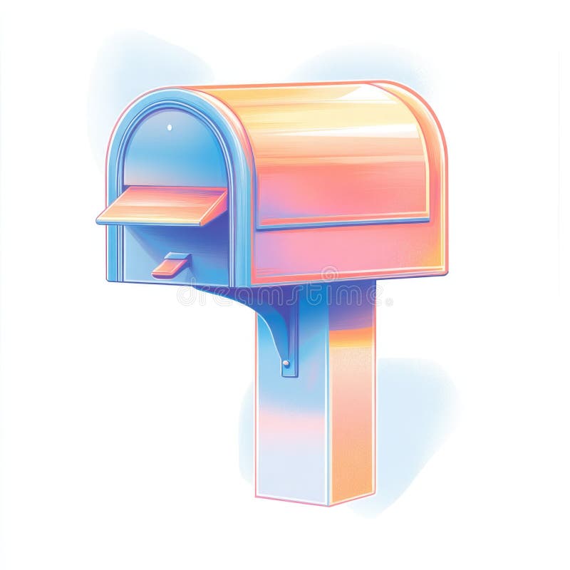 Retro D Mailbox with Shiny Gradient Highlights Stock Illustration ...
