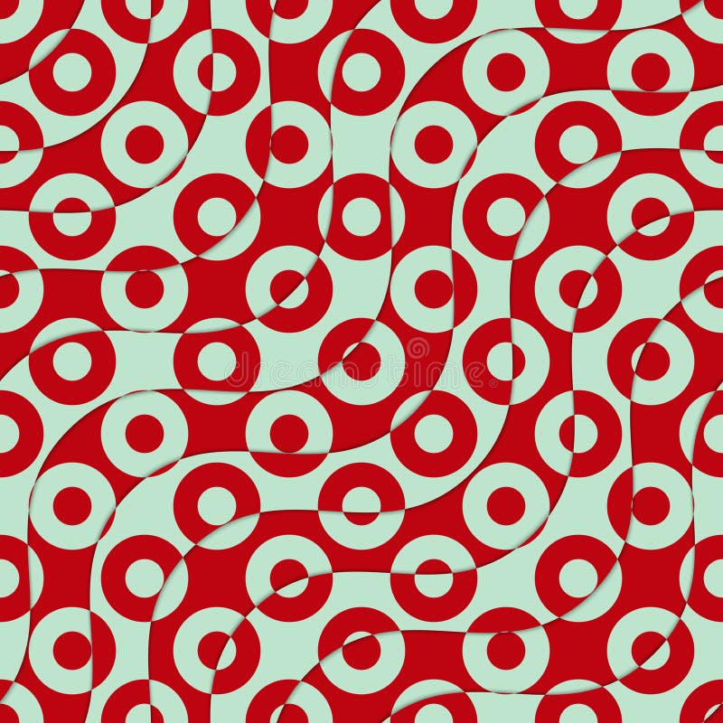 Retro 3D Red Light Green Waves and Donates Stock Vector - Illustration ...