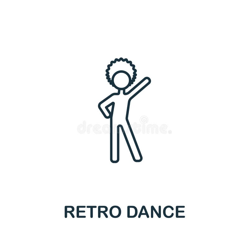 Retro Dance Icon from Elderly Care Collection. Simple Line Element ...