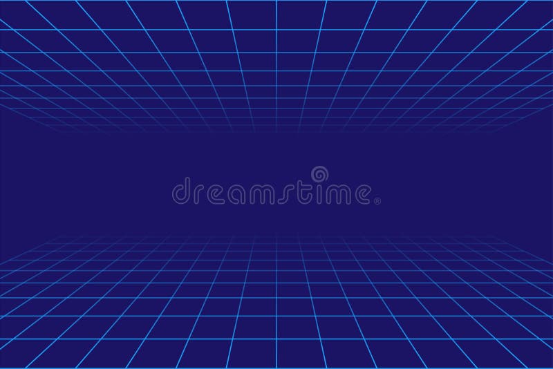 Retro Dark Blue with Grid Background Stock Illustration - Illustration ...