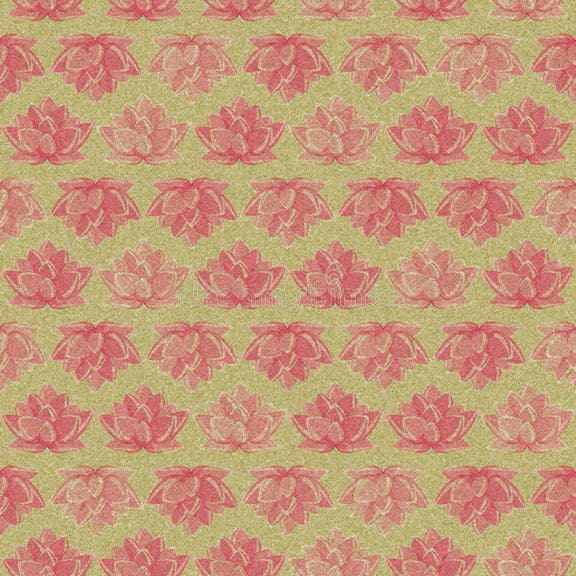 Retro Dark Lotus Flower Seamless Pattern Stock Photo - Image of ...