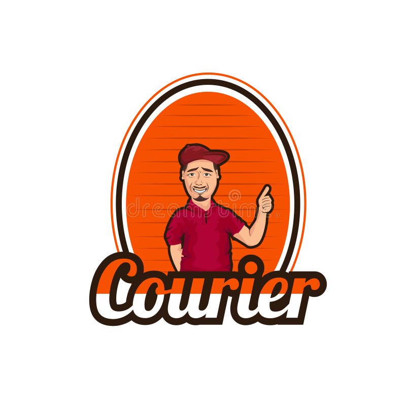 Retro Delivery Courier Logo. Bearded Man Vintage Emblem Stock Vector ...