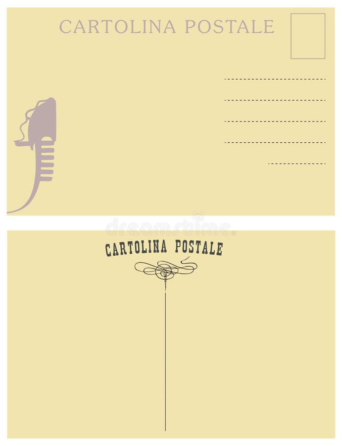 Retro Delle Cartoline Italiane Illustrazione Vettoriale - Illustrazione ...