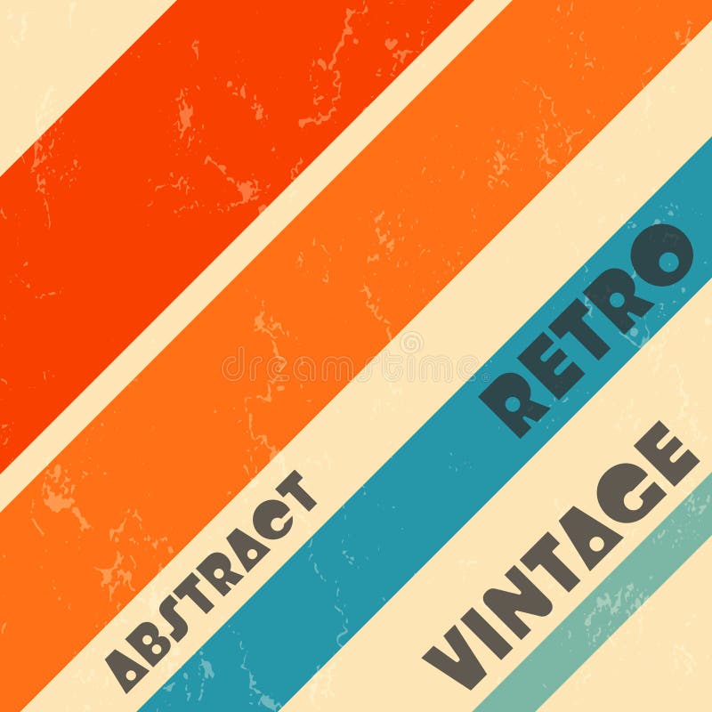 Retro Design Background with Vintage Grunge Texture Stripes Vector ...