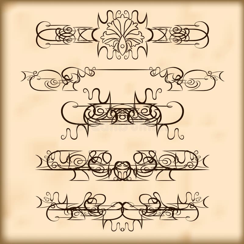 Calligraphic Embellishments Stock Illustrations – 136 Calligraphic ...