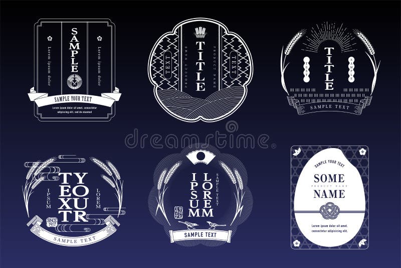 A Retro Design Label Set.one Tone Design Stock Vector - Illustration of ...