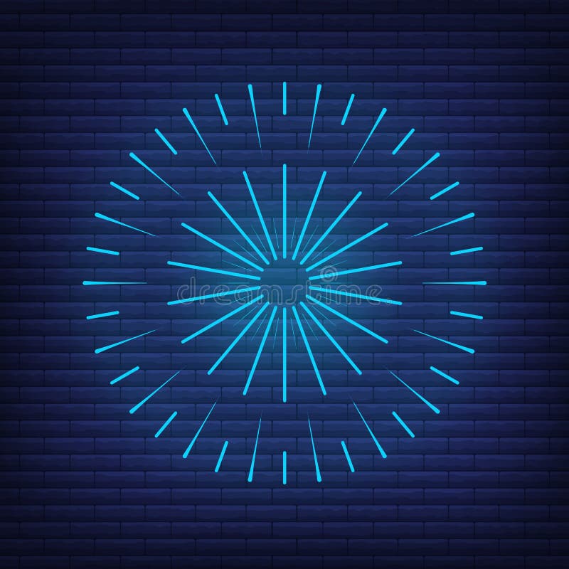 Retro Design Light Sunburst Neon Style Glow Geometric Shape, Vintage ...