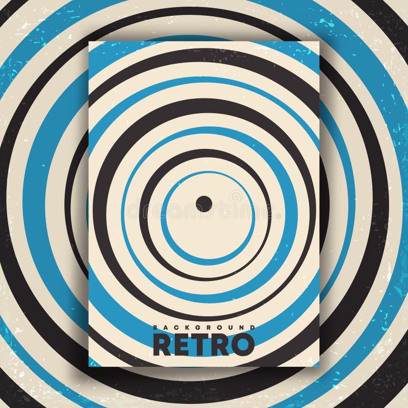Retro Design Poster with Vintage Grunge Texture and Circular Lines ...