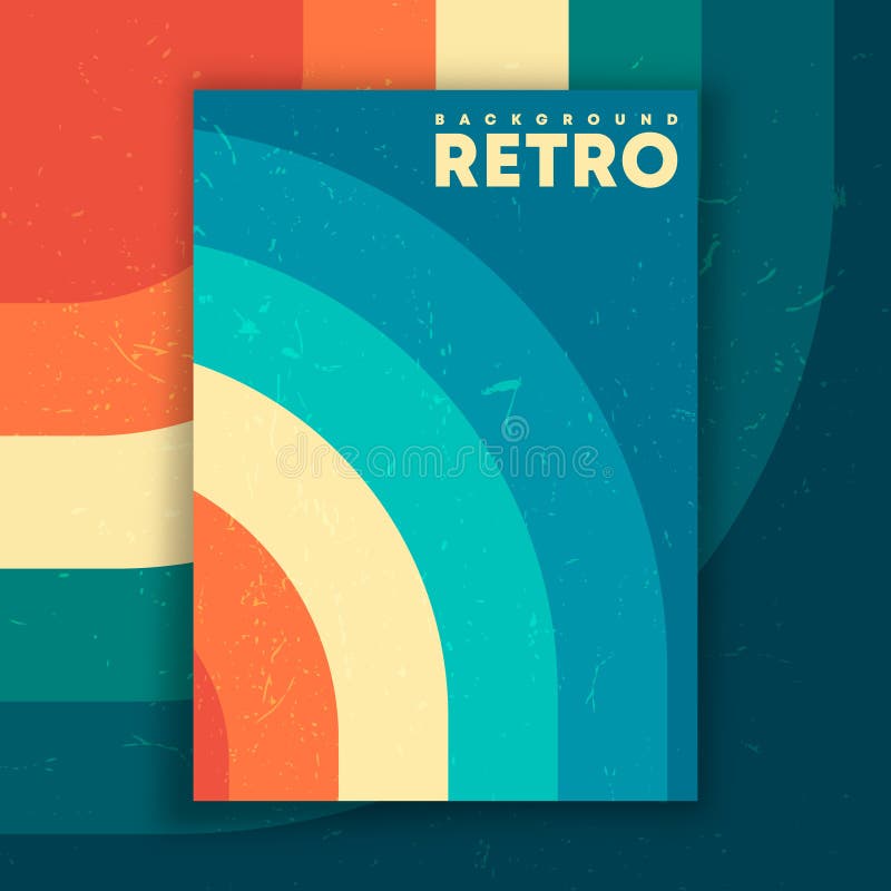 Retro Design Poster with Vintage Grunge Texture and Colored Lines ...