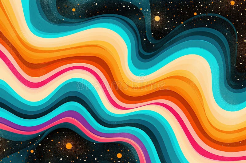 Retro Design of Vibrant Rainbow. Generative AI Stock Illustration ...