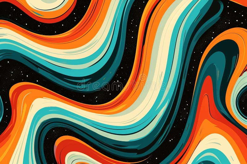Retro Design of Vibrant Rainbow. Generative AI Stock Illustration ...