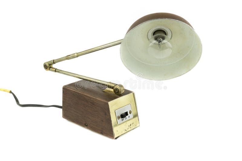 Retro desk lamp stock photo. Image of gold, bright, electricity - 63284406
